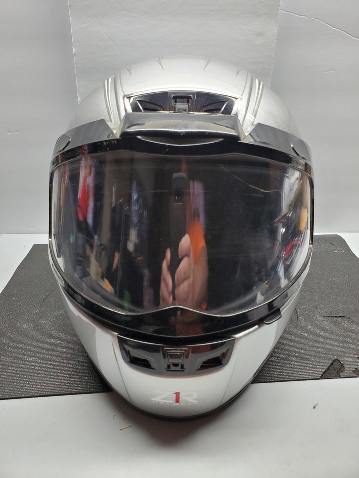Snowmobile Z1R Helmet AFX Phantom XL Black White Silver/Grey With Dust ...