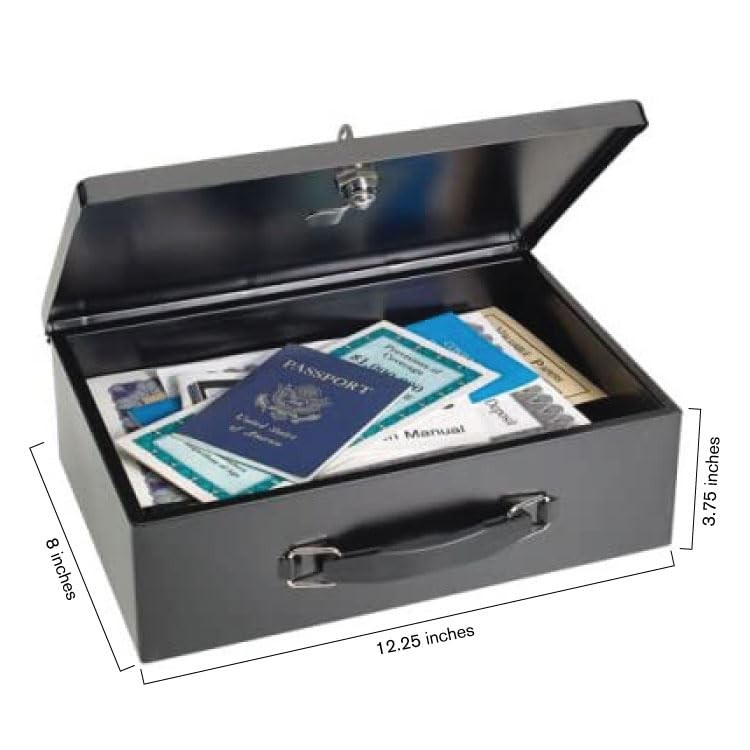 STEELMASTER Fire-Retardant Steel Security Chest with Key Lock | Black ...