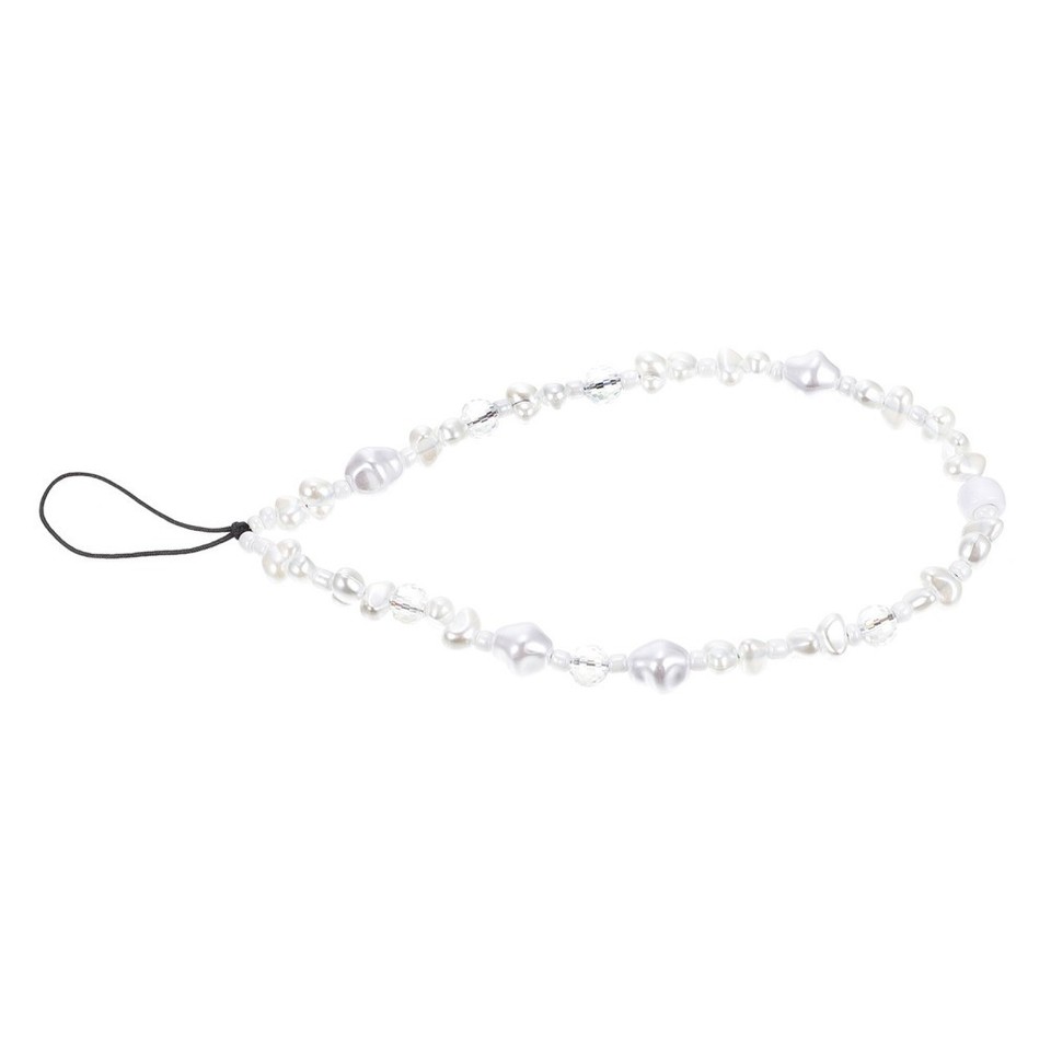 Simulation Pearl Phone Chain Decor Accessory Colorful Mobile Lanyard ...
