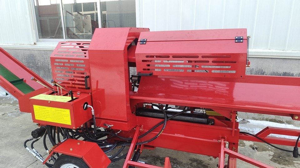 40T Firewood Processor 27HP Hydraulically Log Splitter 118" Conveyor ...