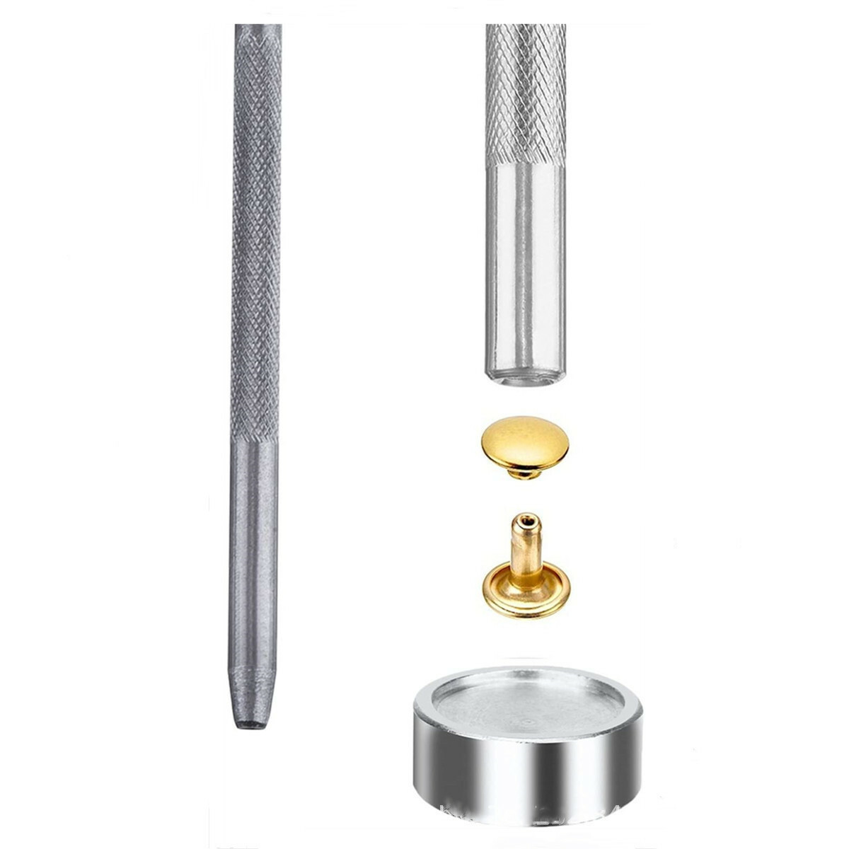 100pcs/Set Leather Rivets Double Cap Rivets with Fixing Tool Kit for ...