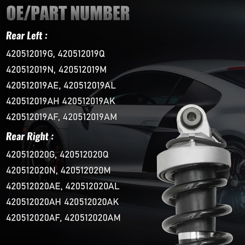 2PCS Rear Magnetic Ride Coil Spring Struts Shocks For Audi R8 V8 V10 ...