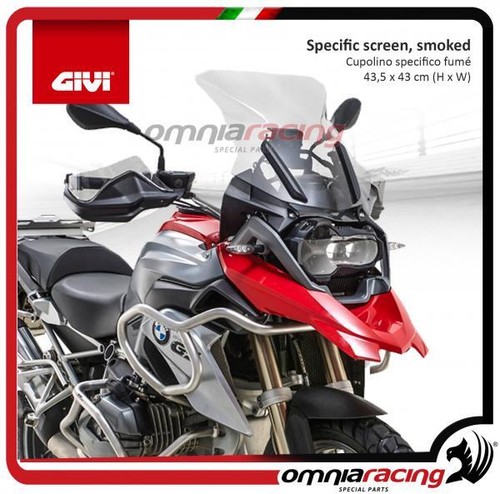 GIVI Smoked Wind Screen with Fitting Kit for BMW R1200GS/Adventure 2014 ...