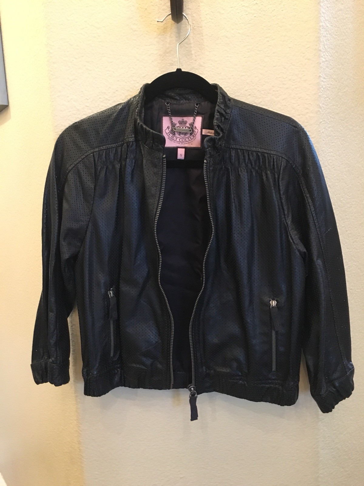 JUICY COUTURE Women Leather Jacket Size Small - Gem