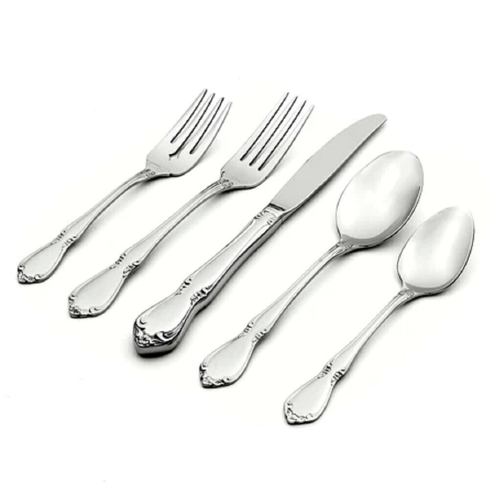 ONEIDA CHATEAU 18/8 STAINLESS FLATWARE 5PC. PLACE SETTING (SERVICE FOR ...