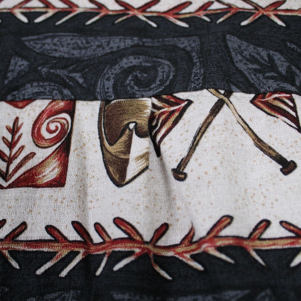RJC Ltd Outrigger Canoe Barkcloth Hawaiian Aloha Shirt Lg Paddles | eBay