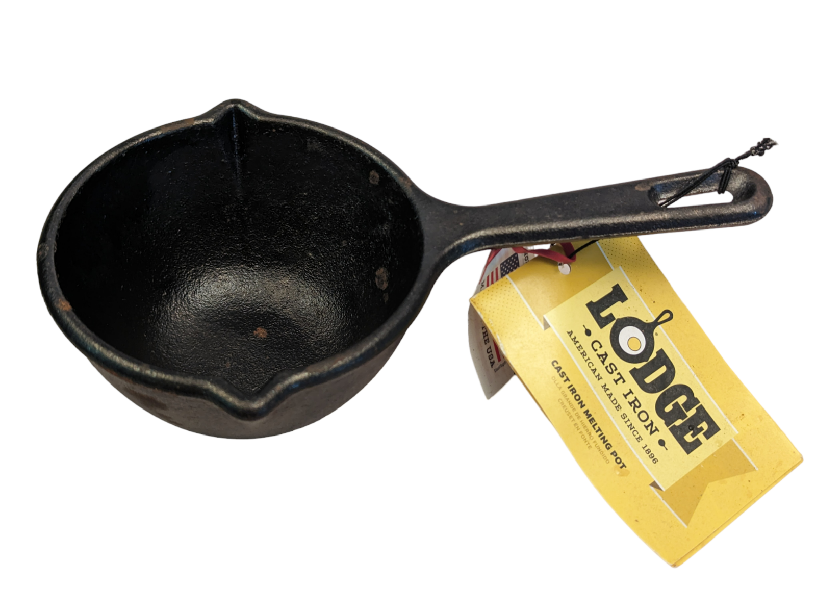Lodge Cast Iron Melting Pot / Soup Bowl w/ Handle + 2 Spouts USA MPR | eBay