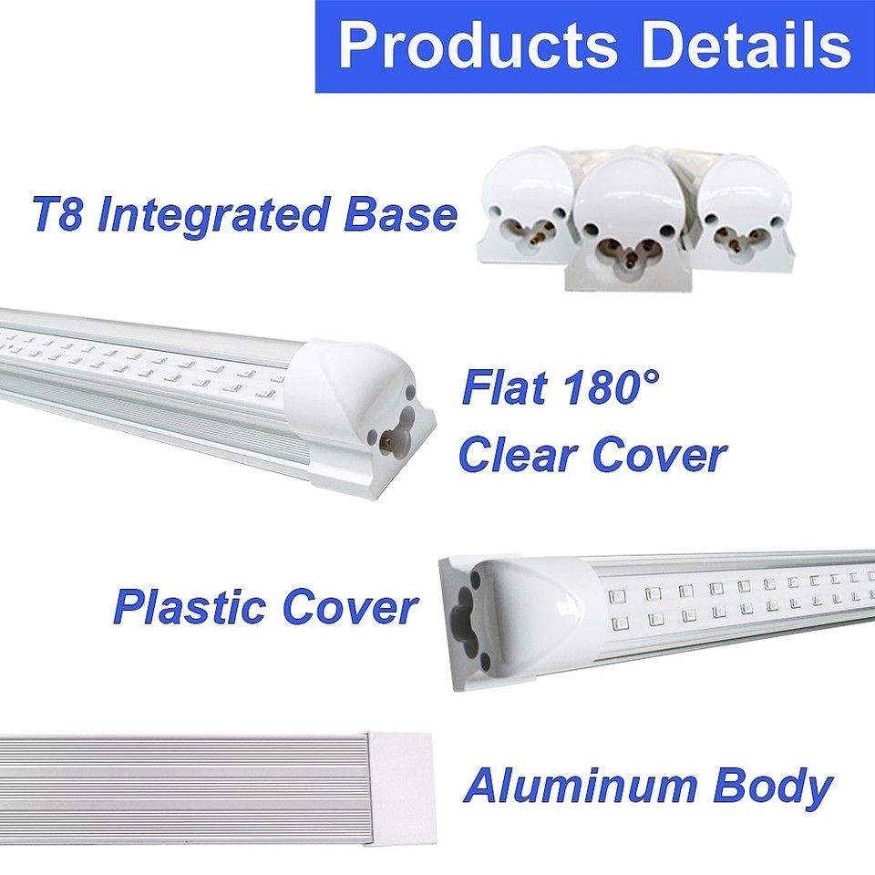 24 Pack LED Black Light Bar 4FT 40W Ceiling T8 Led Tube for Fluorescent ...