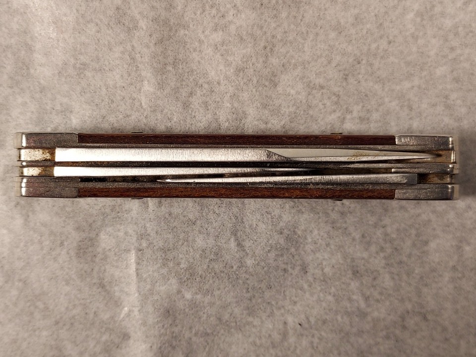 Vintage Buck 703 Colt Three Blade Pocket Knife Wood Handle-Near Mint ...