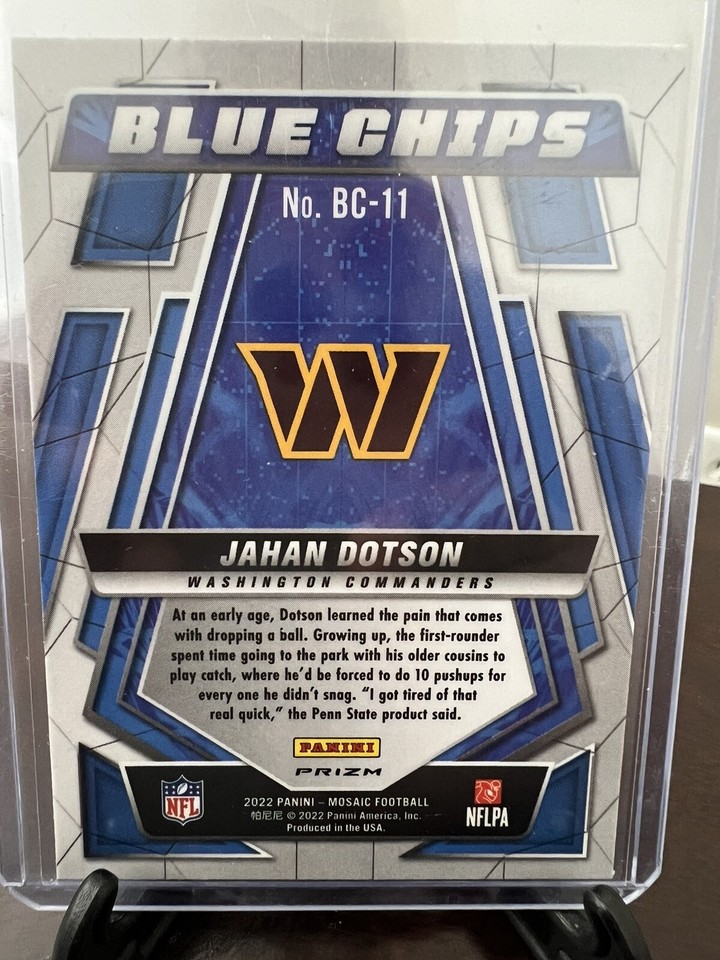 2022 Mosaic Jahan Dotson Blue Chips Mosaic Prizm Rookie RC #BC-11 ...
