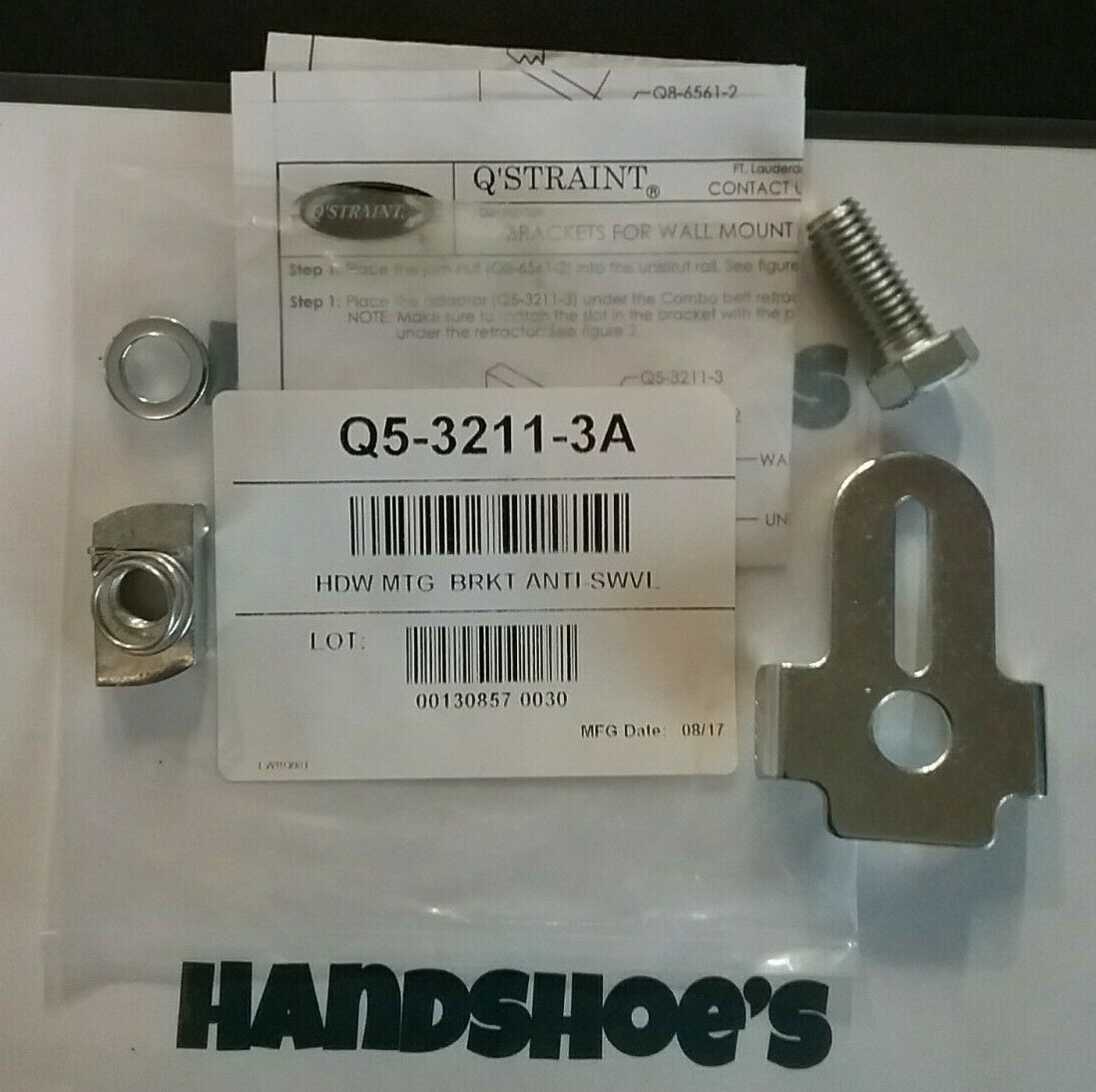 QSTRAINT BRACKETS FOR WALL MOUNT COMBO BELTS REPLACEMENT KITS #Q5-3211 ...