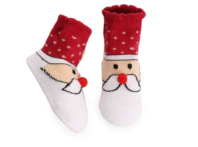 Santa Infant Ankle Socks, Red and White, Fits Infant Size 1-12 Months ...