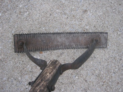 Vintage Weed Grass Trimmer Sling Blade Wood Handle Rustic Yard Sickle ...