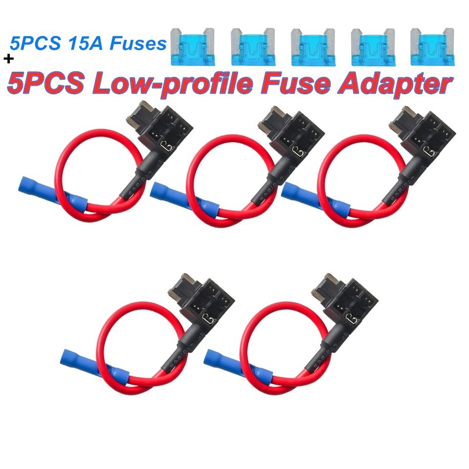 5-20 Sets Add-A-Circuit Fuse Tap Adapter Plus 15 Amp Low Profile Mini ...
