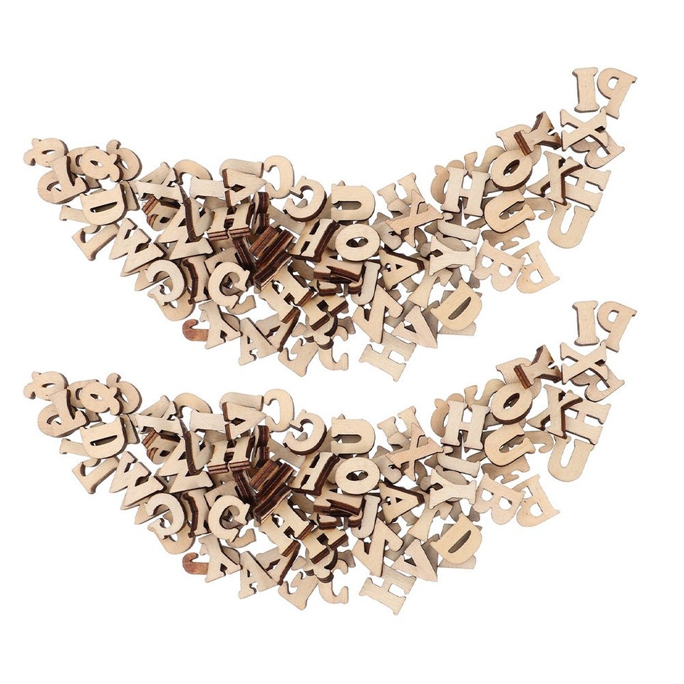 200Pcs Blank Wooden Letter Cutouts for DIY Crafts and Home Wall Decor ...
