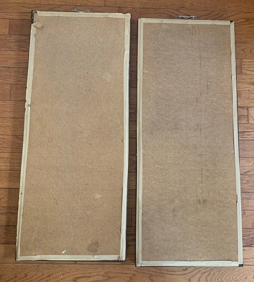 Vintage Set Of 2 Chinese Shell Art Shadow Boxes Peacocks Flowers, EUC ...