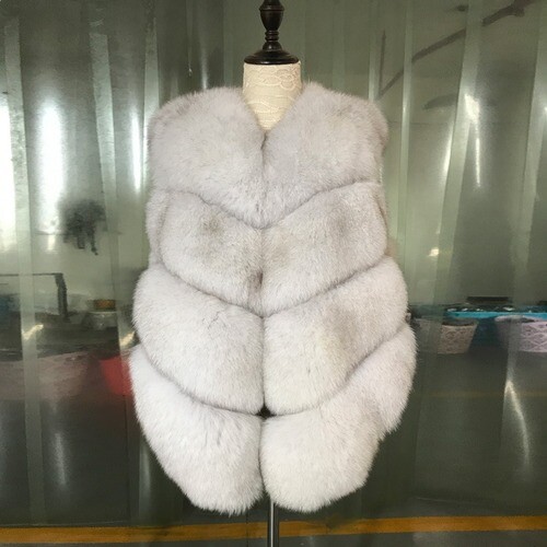 Women Fur Vest Real Natural Fur Vest Coat Real Jacket Real Fox Fur ...