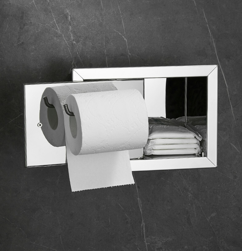 Stainless Steel304 Toilet Paper Holder Chrome Wall Mounted Concealed ...