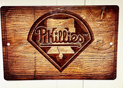 X-Large Philadelphia Phillies Wall Sign MLB Baseball Picture 11x17 Wood ...
