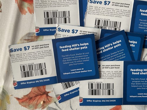10 x $7 off bags Hill's DOG or CAT food coupons Science Diet~Save $70~6 ...