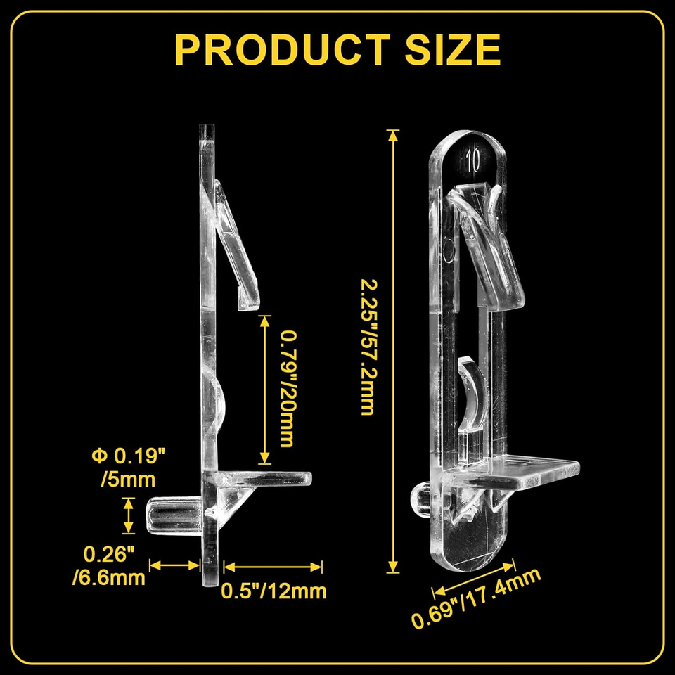 Locking Shelf Support Pegs 5Mm Shelf Pins Clear Shelf Clips Plastic ...