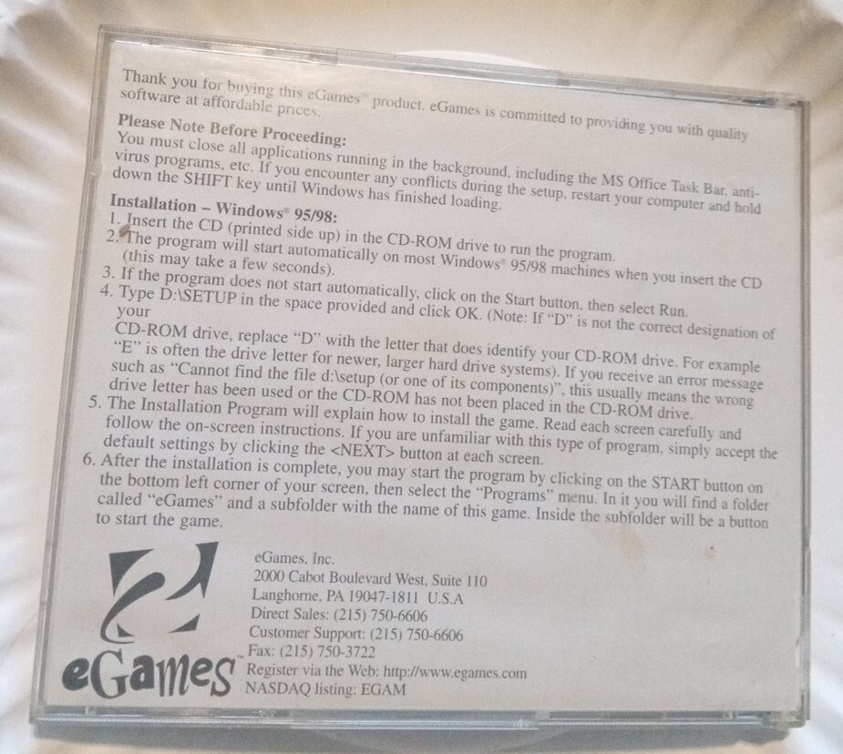 eGames Pinball Full-Tilt-Fun! PC Cd-Rom Windows 95/98, Version 1.0 | eBay