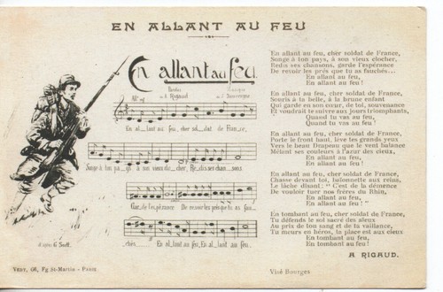 CPA Chant MILITAIRE - En allant au Feu - Paroles et Partition - A ...