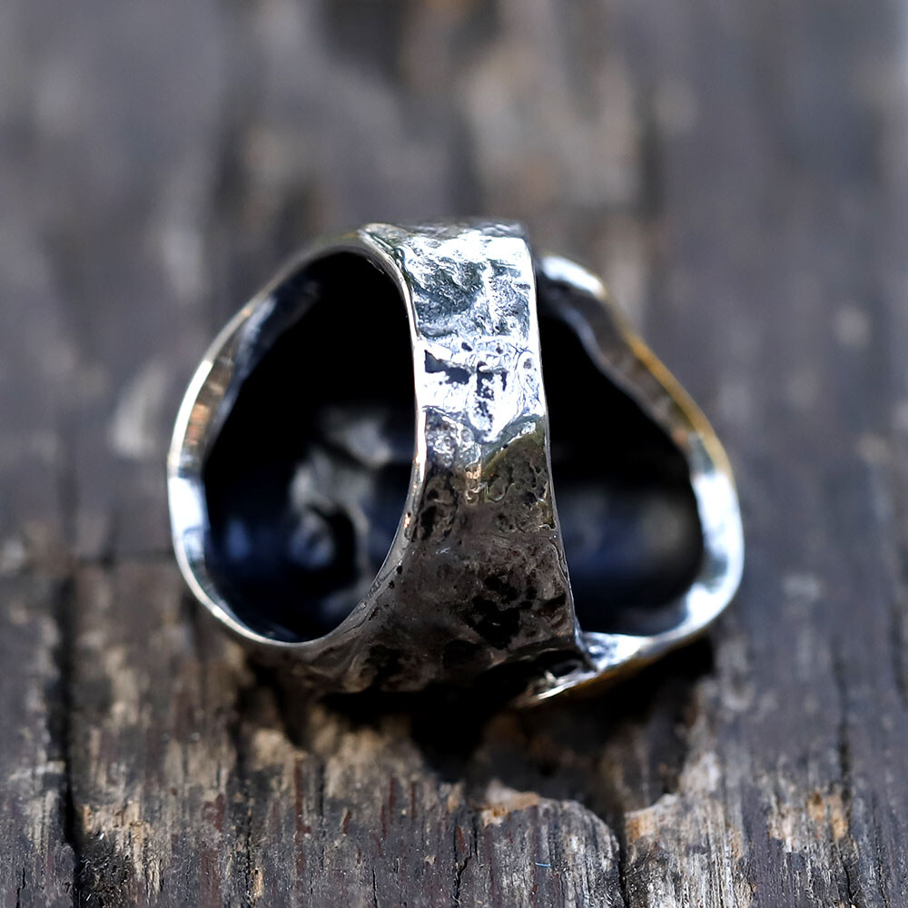 Stainless Steel Gothic Men's Rings Death Knight Mask Skull Punk Biker ...