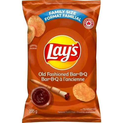 LAYS OLD FASHIONED BAR-B-Q BBQ POTATO CHIPS LARGE BAG 2x235g FRESH ...