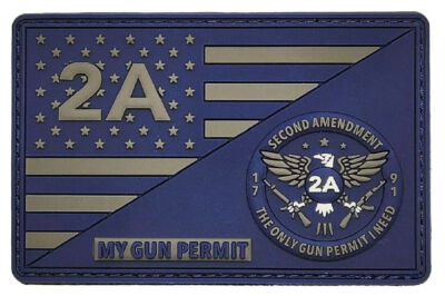 Gun Permit 2nd Amendment 1791 USA Constitution Patch [3D-PVC Rubber ...