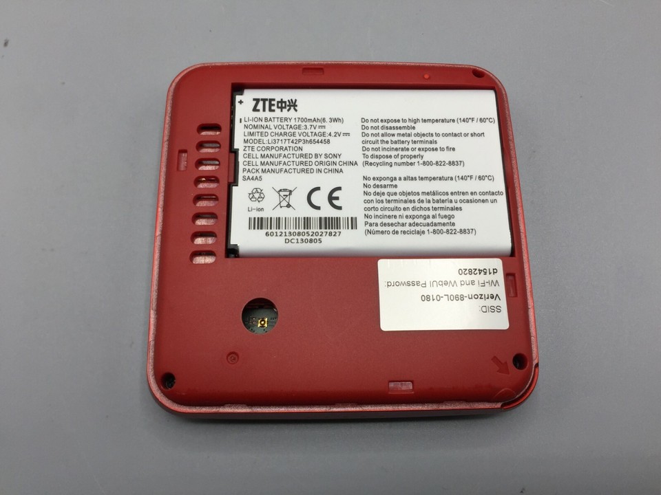 ZTE Verizon MiFi Jetpack 890L 4G/3G Mobile Hotspot 890l-0180 Free S/H ...