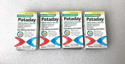 4x Pataday EXTRA STRENGTH Once Daily Relief, Twin Pack Each. EXP: 7/26 ...