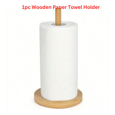 1pc Wooden Paper Towel Holder - Kitchen Roll, Tissue Stand & Pole ...
