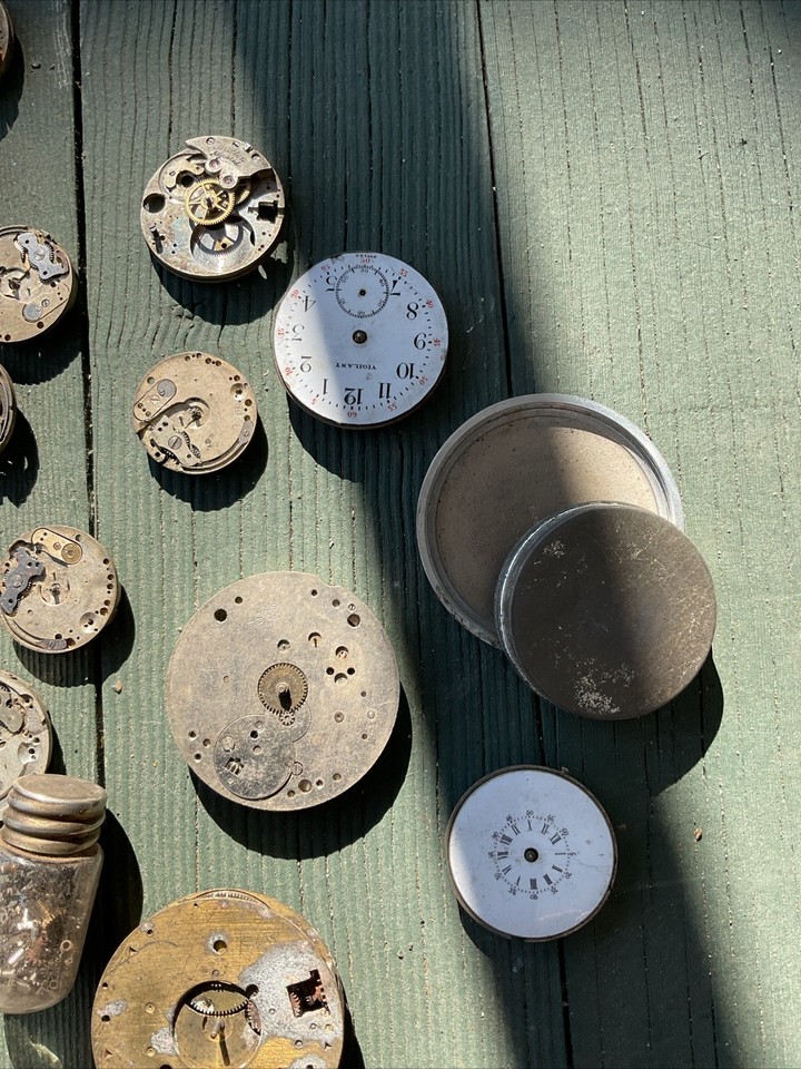 Pocket Watch Movement Lot - Elgin, Waltham, S.D. Smith Swiss Tacy for ...