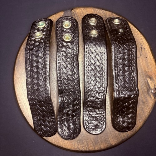 Thick Leather Duty Belt Keepers (4) With Hidden Double Snaps Black ...