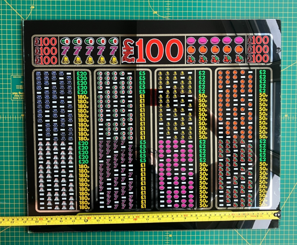 Vintage Slot Machine Payout Glass - Measures approx. 44cm x 53cm | eBay UK