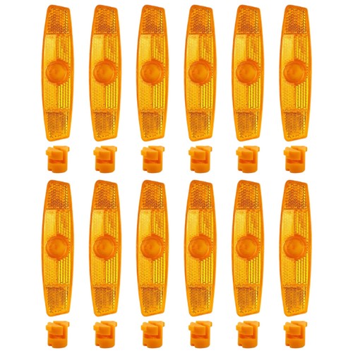 12 Pcs Bike Spoke Reflectors Orange PVC Safety Warning Reflective ...