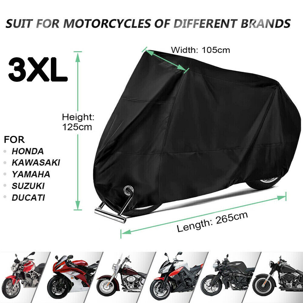 Motorcycle 3XL Cover Waterproof for Winter Outside Storage Snow Rain ...