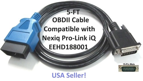 5FT OBDII OBD2 Main Adapter Cable Compatible with NexiQ Pro-Link iQ ...