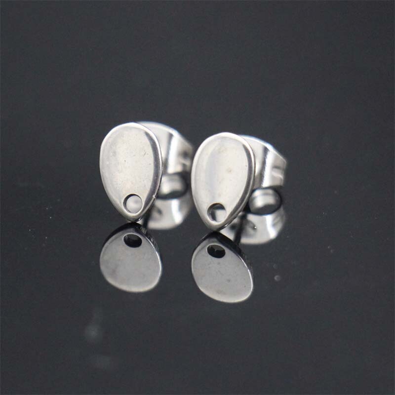 50pcs stainless steel earrings connector findings diy stud earring post ...