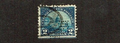 1922- 25 U.S.CLASSIC $2 Dk Blue CAPITOL PERFIN Sc#572 Used | eBay