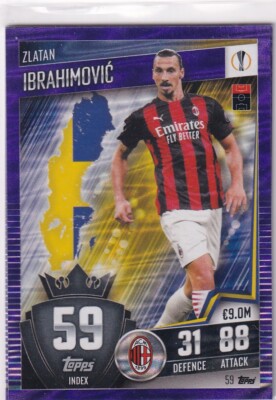 Topps Match Attax 101 20/21 Nr. 59 Zlatan Ibrahimovic Purple Parallel ...