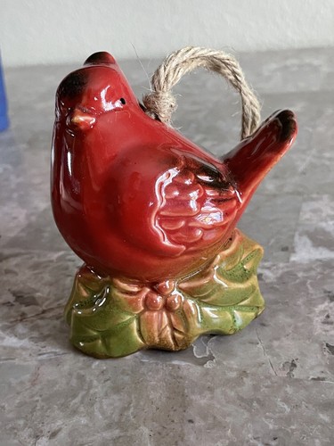 Red Ceramic Bird Christmas Ornament | eBay