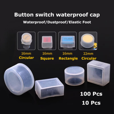 Button Switch Mini Push Button Waterproof Cap 16/22mm Transparent Dust ...