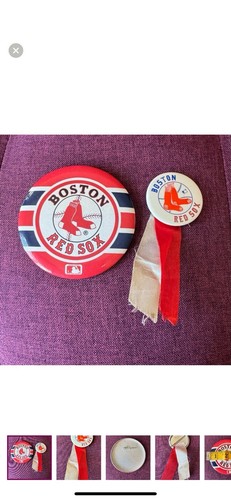 Boston Red Sox Pin Bundle Of Two Used Buttons/pins. Review Pics ...