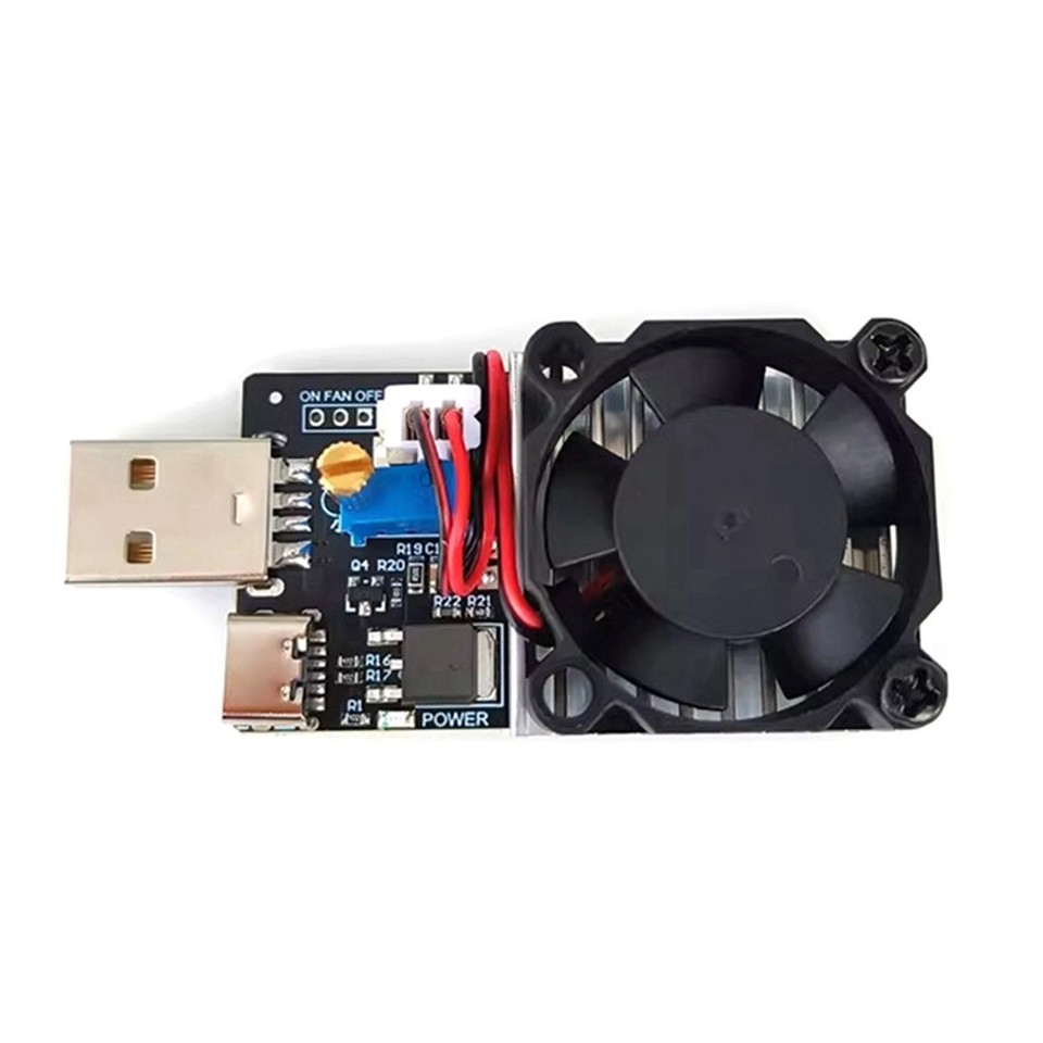 DC 3.7-20V 3A 25W Load Tester Electronic Test Resistor Module USB&Type ...