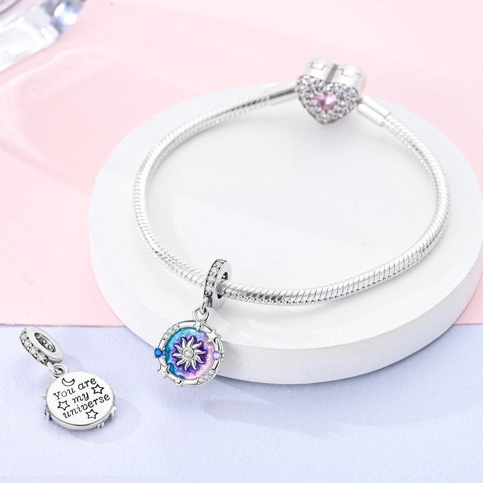 LAZA Optional 925 Sterling Silver DIY Charms CZ Space Insect fit Women ...