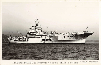 VTG Photo Boat Naval Military Ship HMS Indomitable Illustrious Aircraft ...