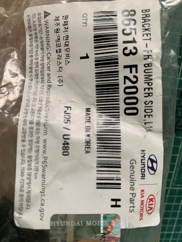 OEM 86513-F2000 BRACKET-FR BUMPER SIDE,LH Ems# for Hyundai Elantra 2017 ...