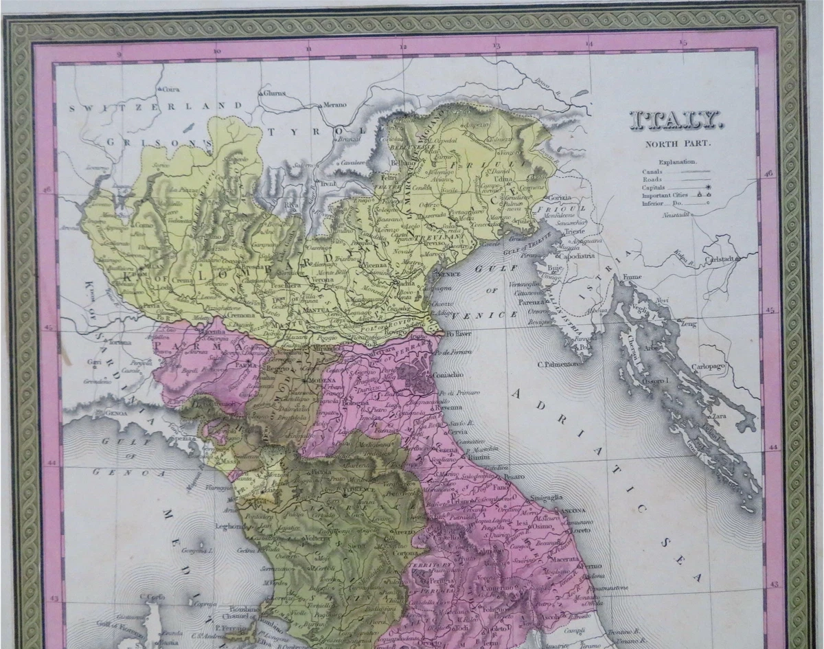Map Of Italy 1850